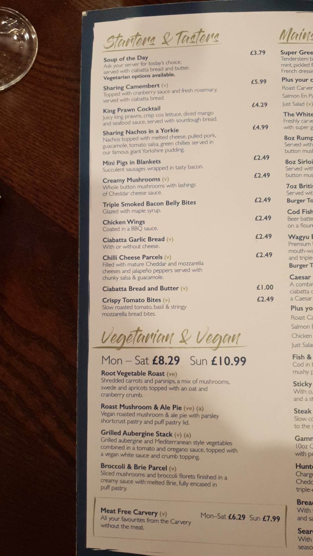 Menu at The White Swan, Southampton pub & bar, Southampton
