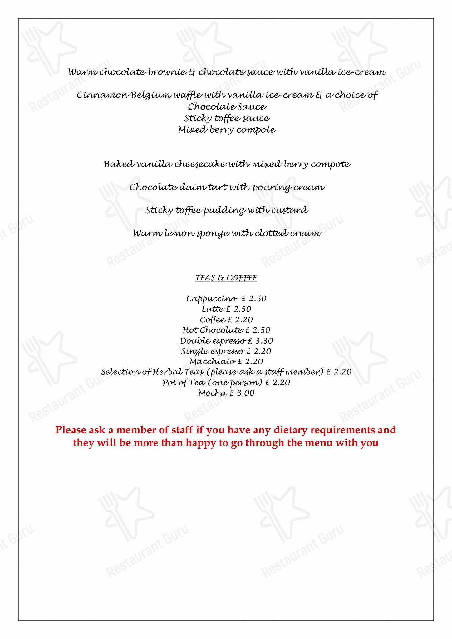 Menu at The Windmill pub & bar, Bluntisham, St Ives Rd