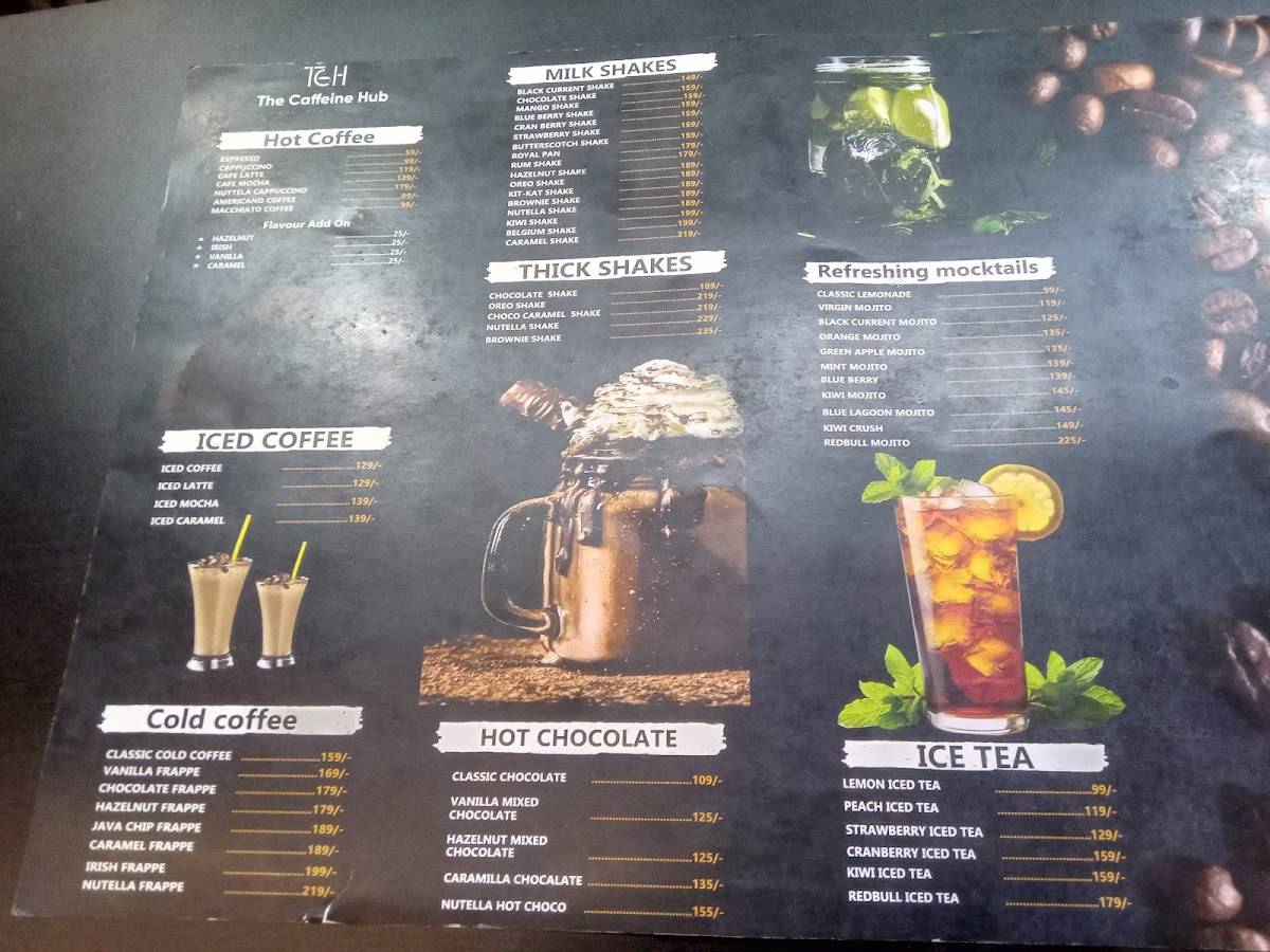 Menu at The caffeine hub, Mathura