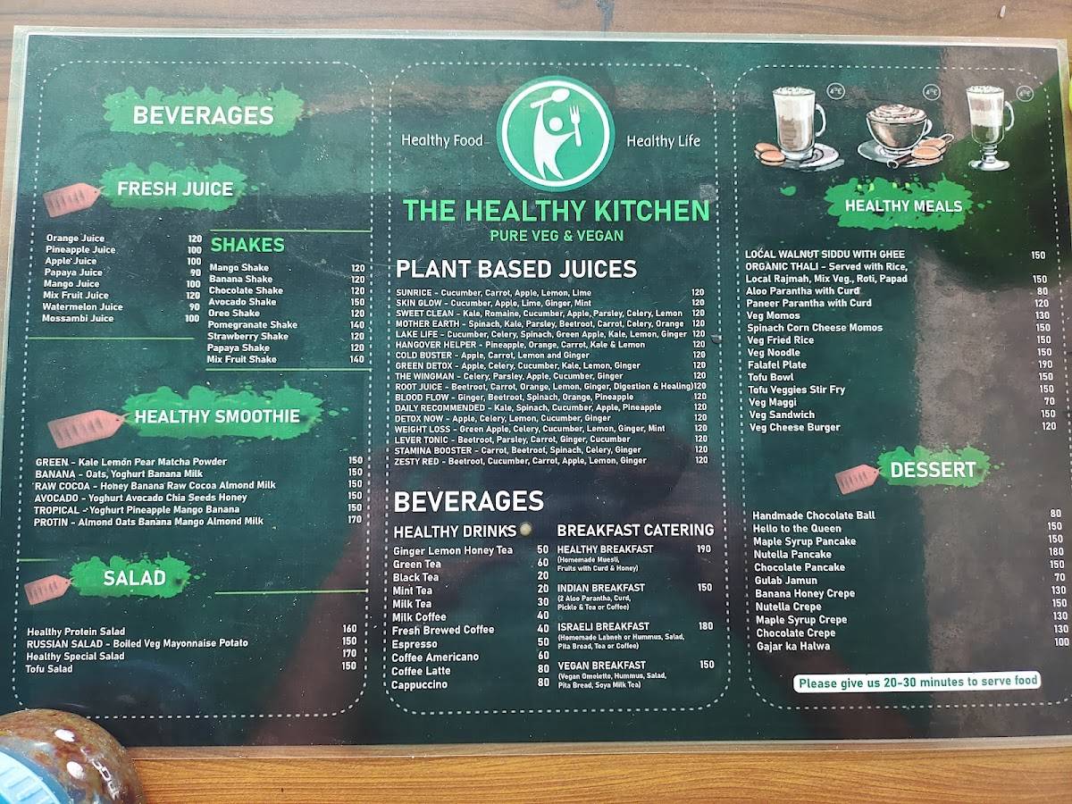 Menu at Manali pure veg & vegan cafe & plant based juice bar & bakery ...