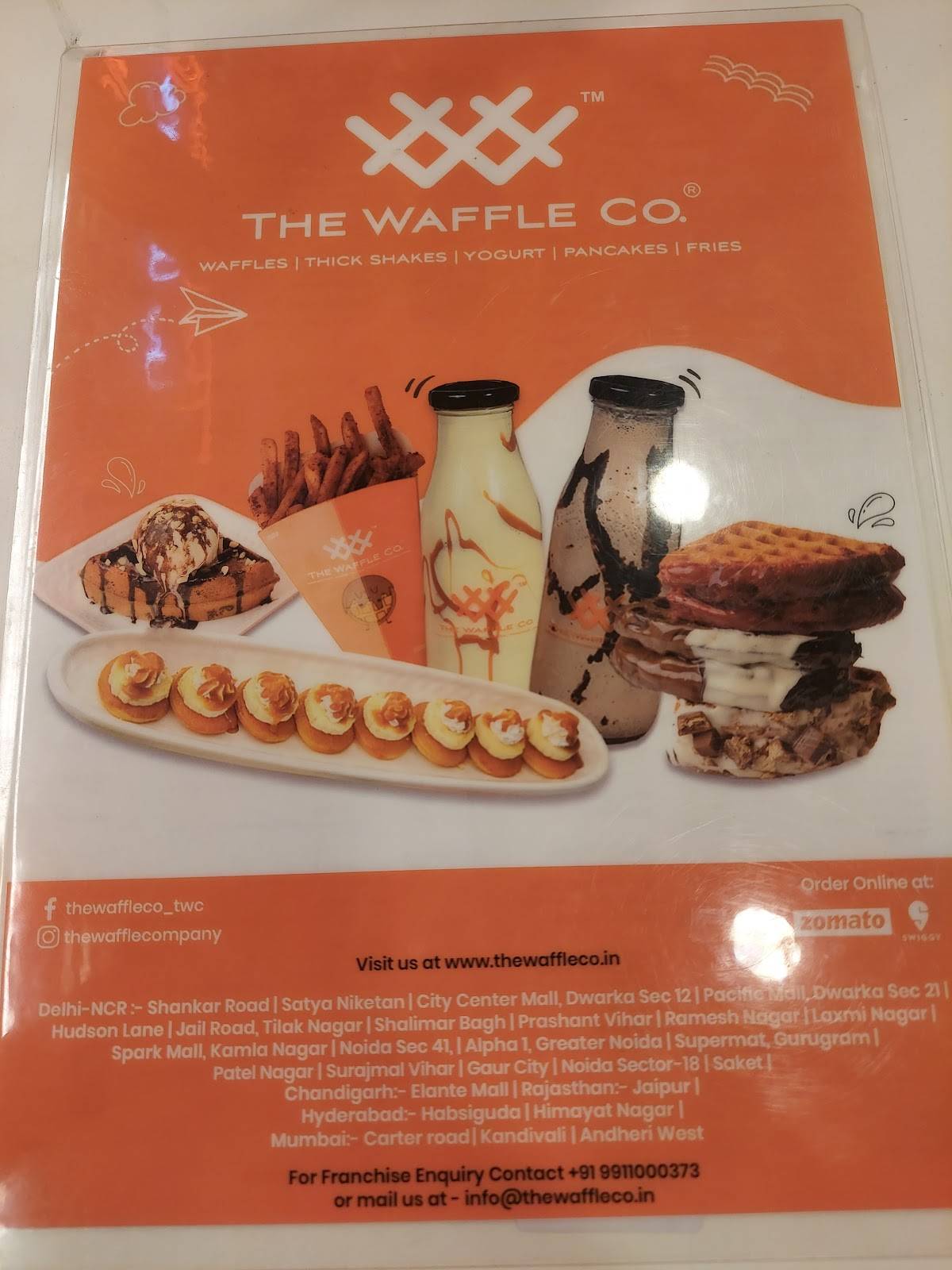 Menu at The waffle co., Chennai