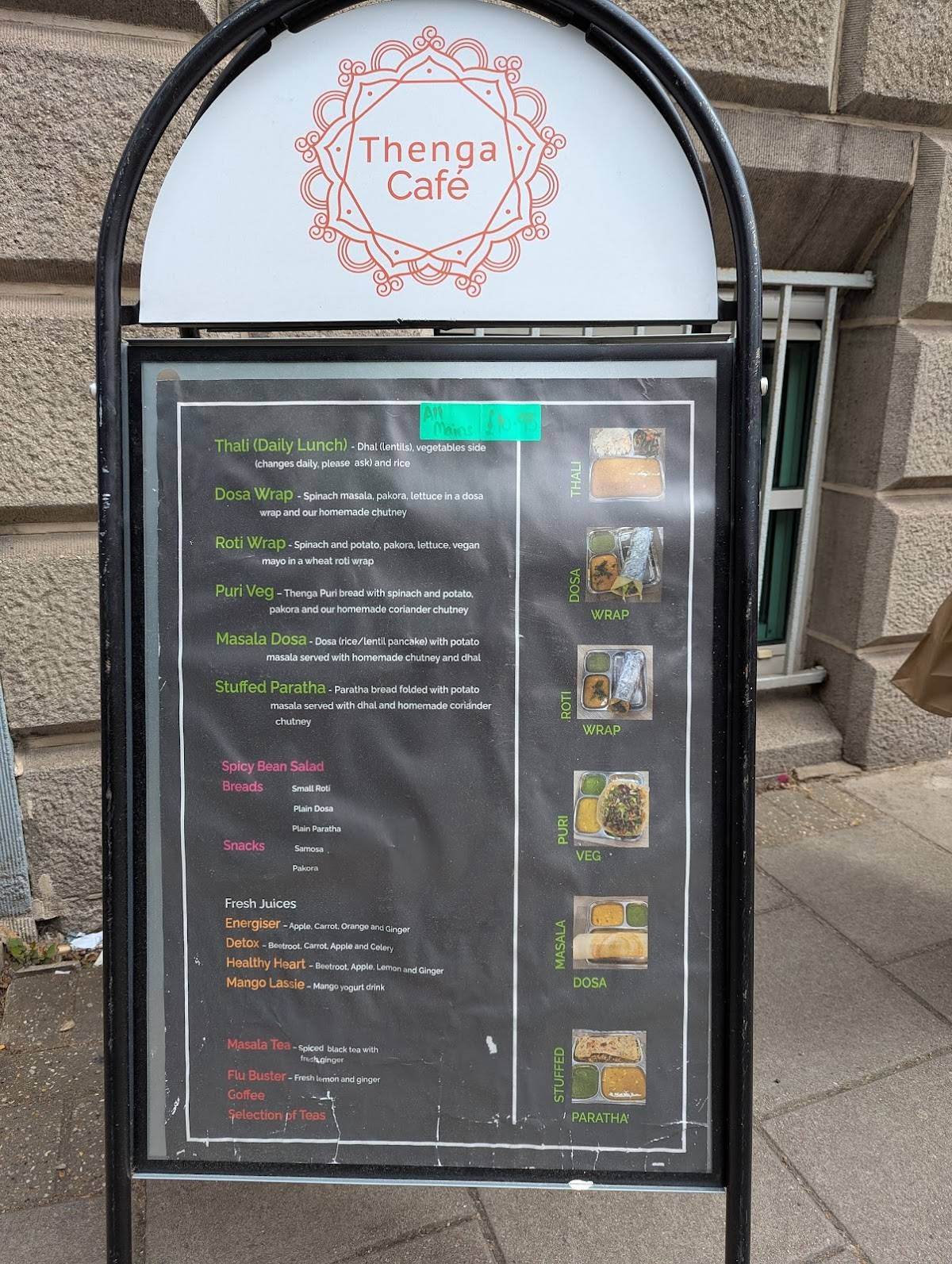Menu at Thenga Cafe, London