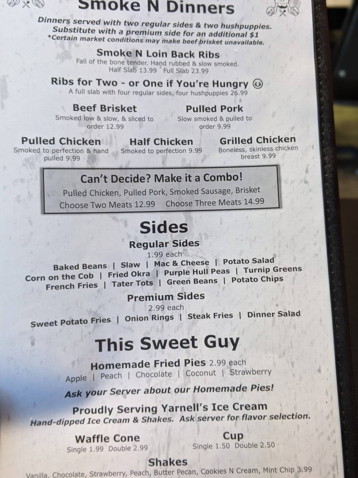 Menu at This Guy's Smoke N Grill BBQ, Searcy