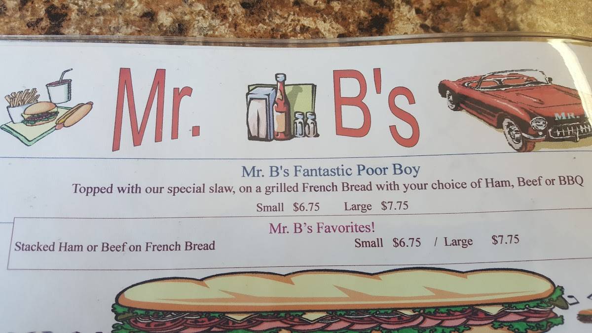 Menu at Mr B's Dairy Bar, LLC, Three Rivers