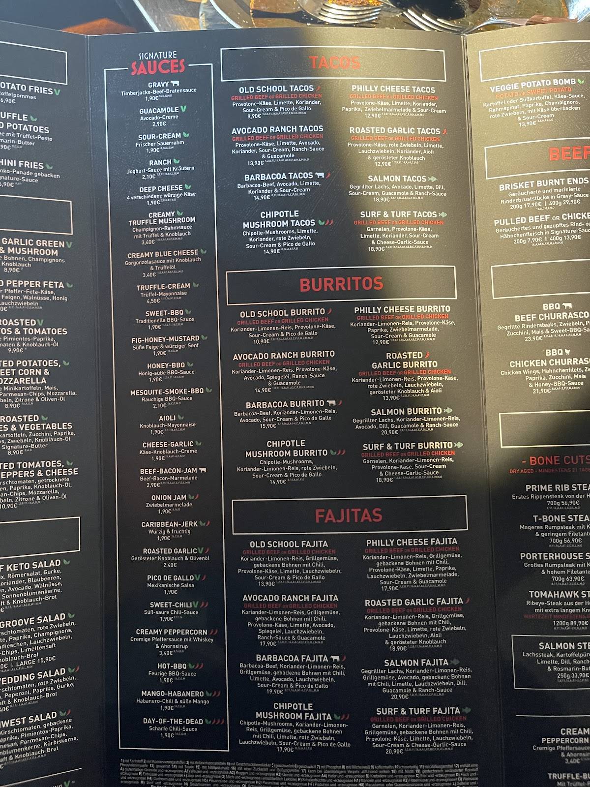 Speisekarte von Timberjacks Düren restaurant, Düren