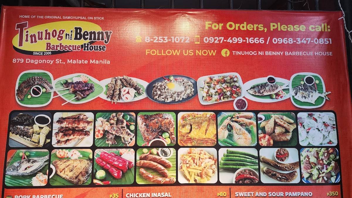 Menu at Tinuhog Ni Benny Barbecue House, Manila