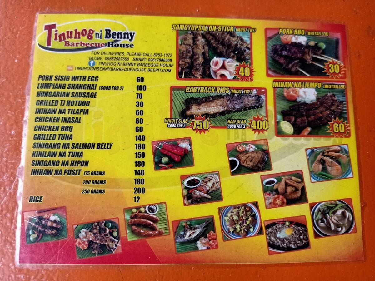 Menu at Tinuhog Ni Benny Barbecue House, Manila