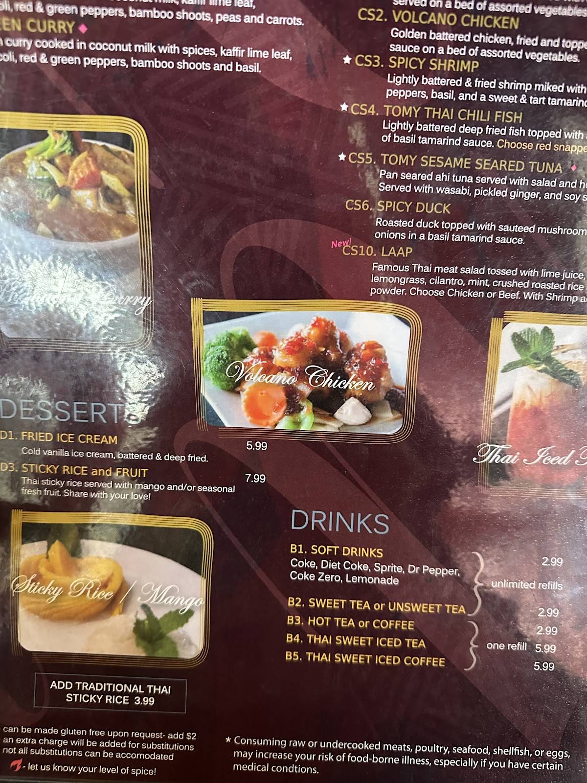 Menu at Tomy Thai restaurant, Johnson City, W State of Franklin Rd #70