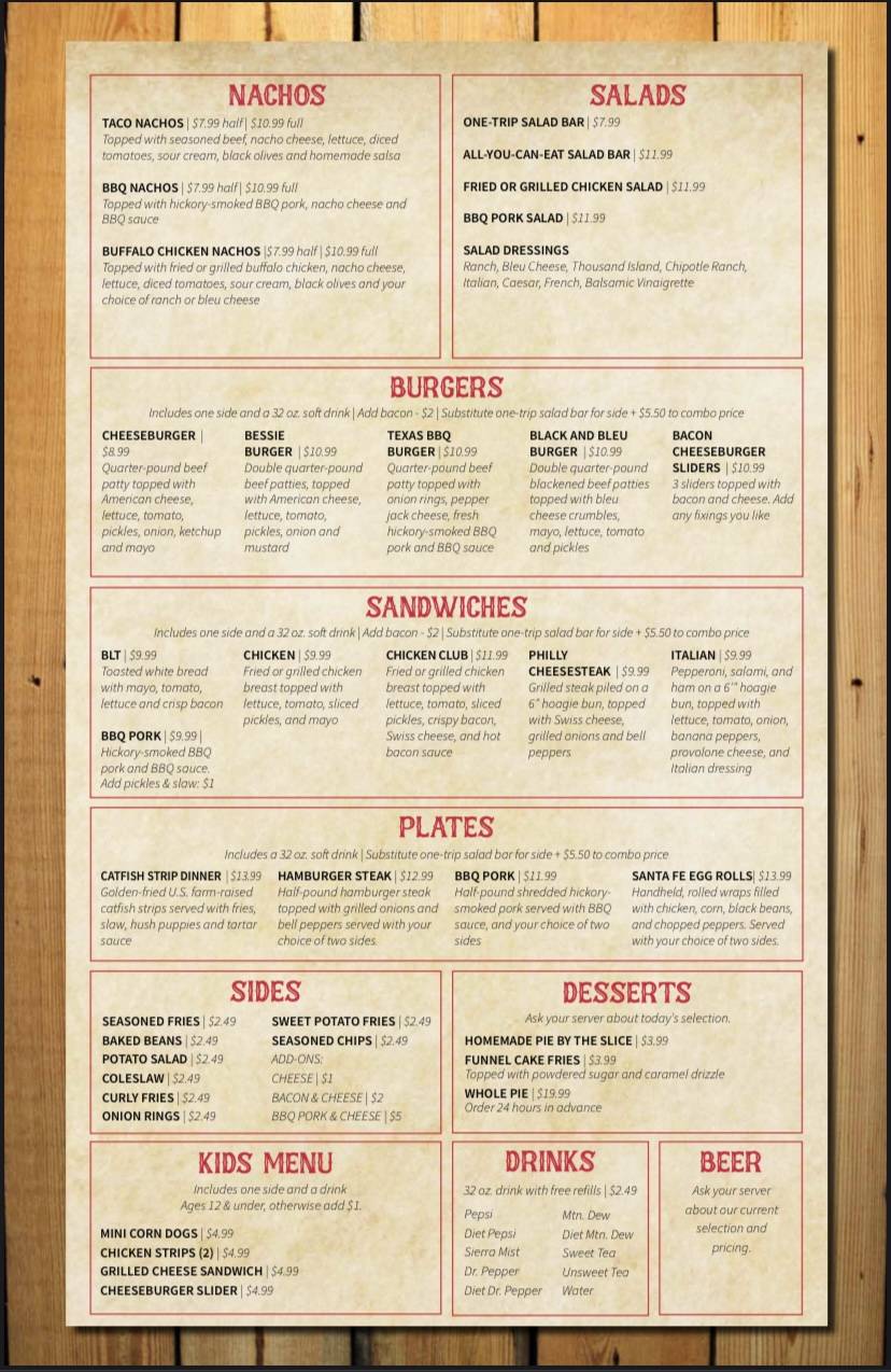 Menu at Topher's Wings BBQ, Rainsville