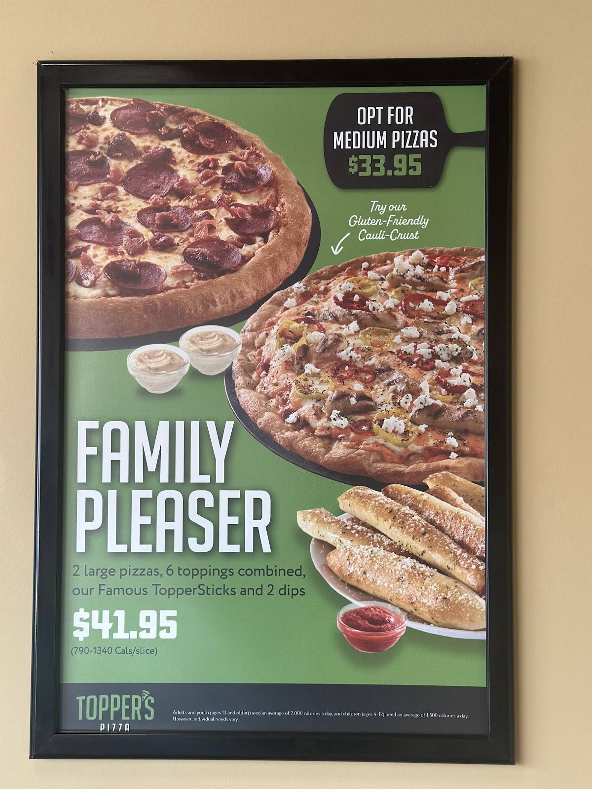 Menu at Topper's Pizza — Elliot Lake pizzeria, Elliot Lake