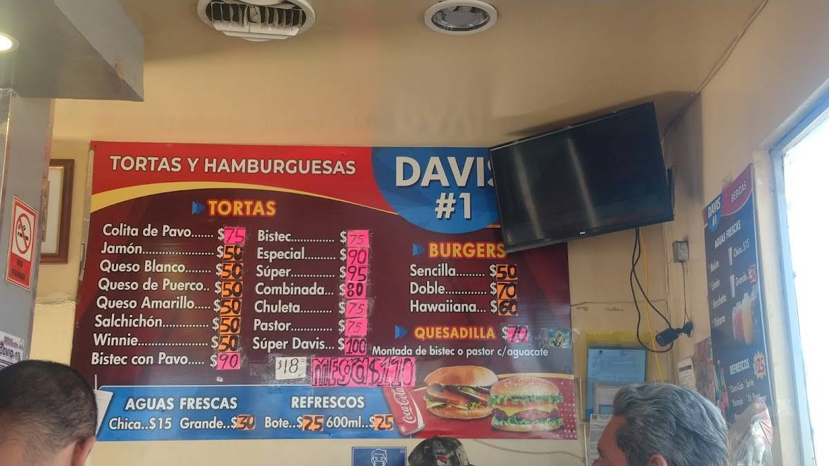 Carta del restaurante Tortas Davis #1, Ciudad Juarez, Benemérito del ...