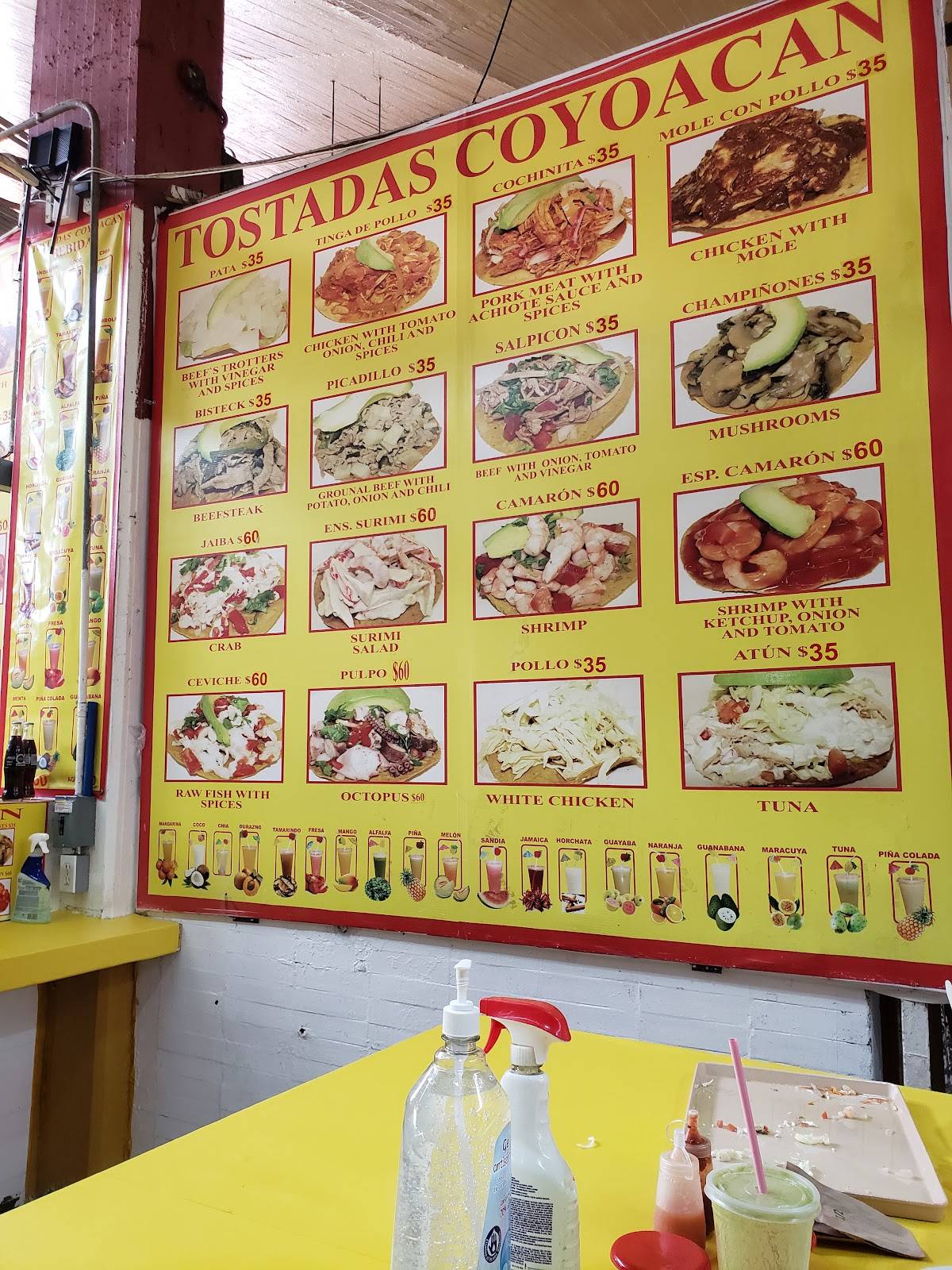 Carta del restaurante Tostadas Coyoacán "Las Originales", Ciudad del ...