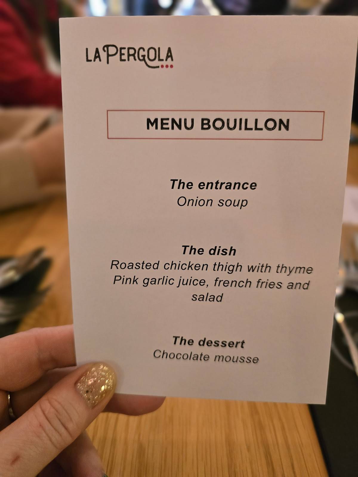 Menu au La Pergola restaurant, Toulouse, 262