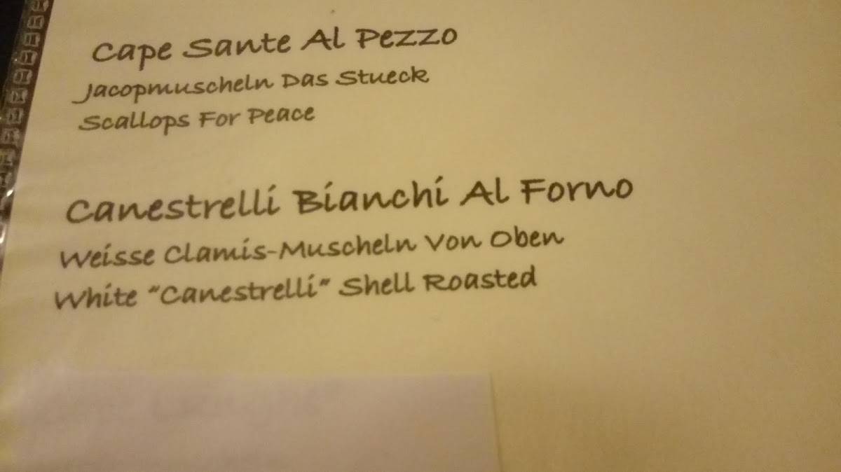 Menu da Al Faro ristorante, Caorle