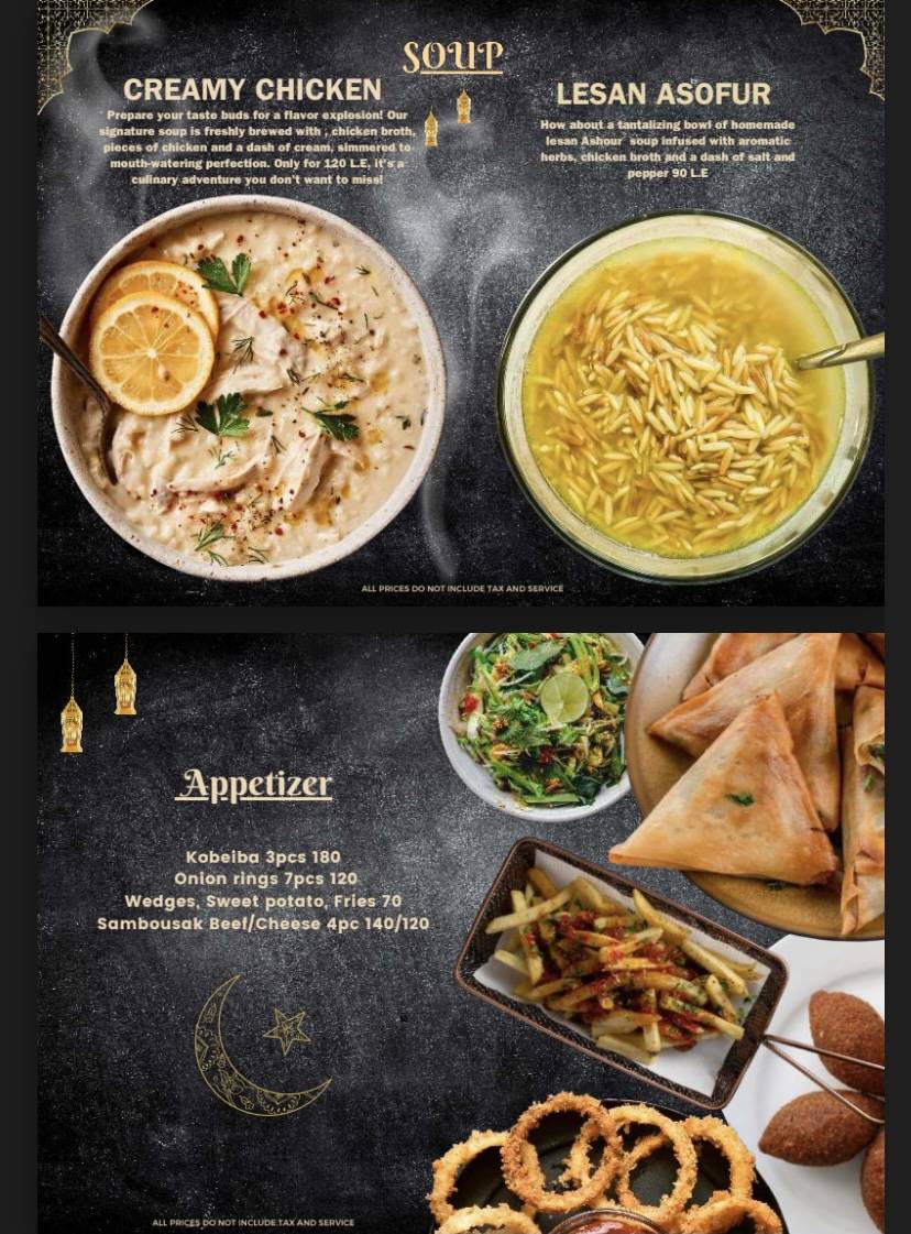 Menu at Tree Trunk restaurant, Cairo, 9 El-Thawra St