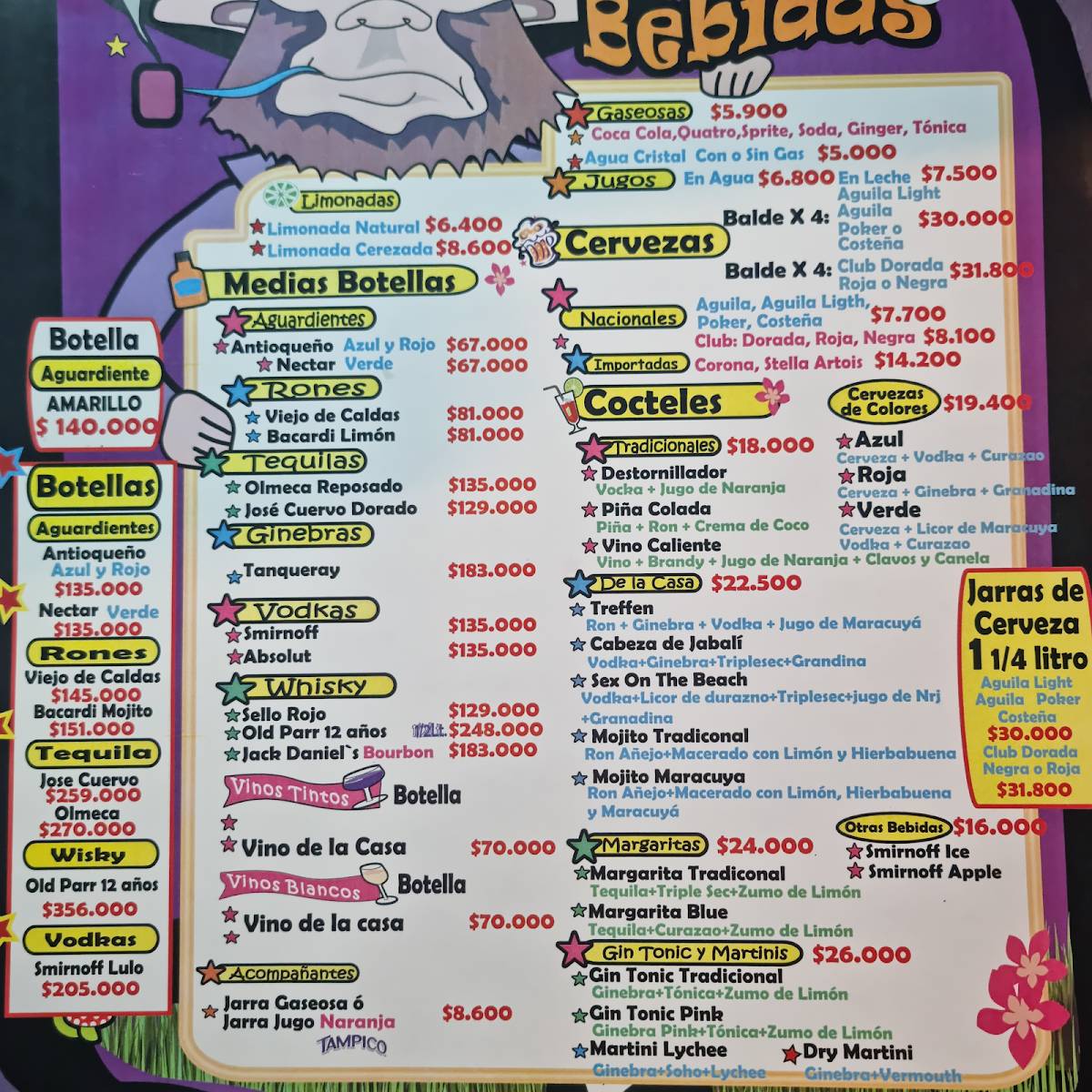 Carta de Treffen Bar, Bogotá