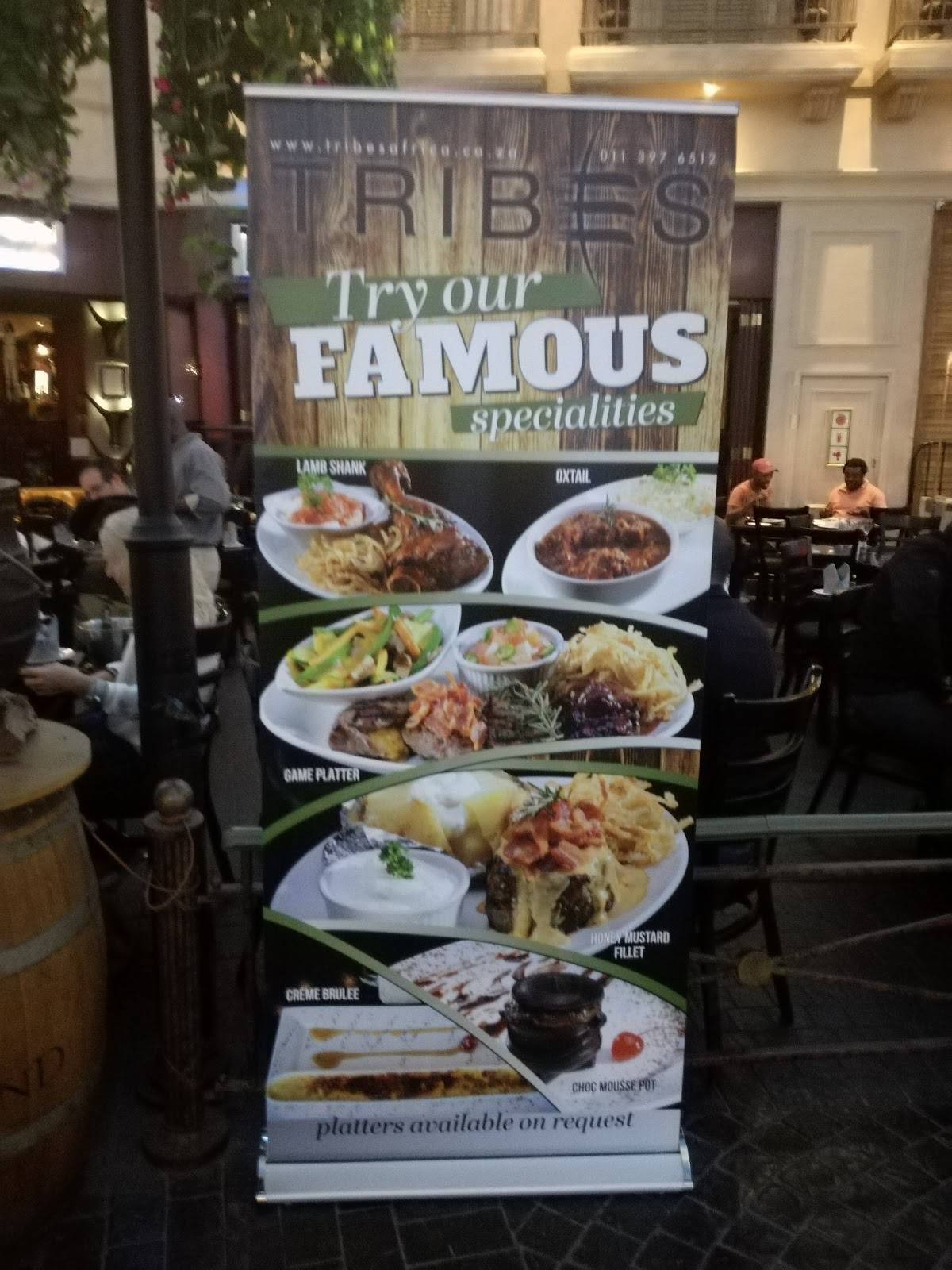 Menu at Tribes African Grill & Steakhouse, Boksburg