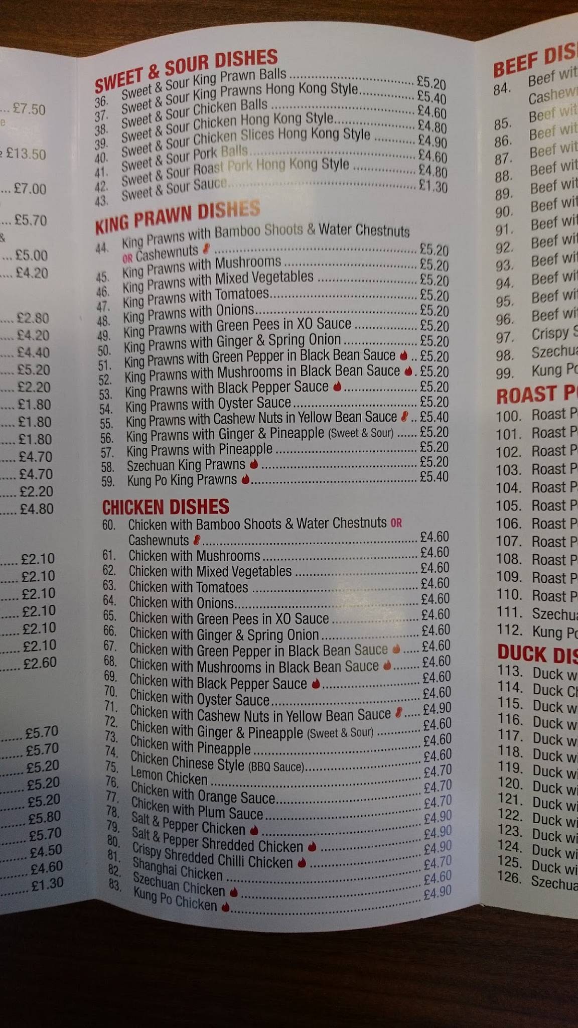 Menu at Happy Valley fast food, Trowbridge