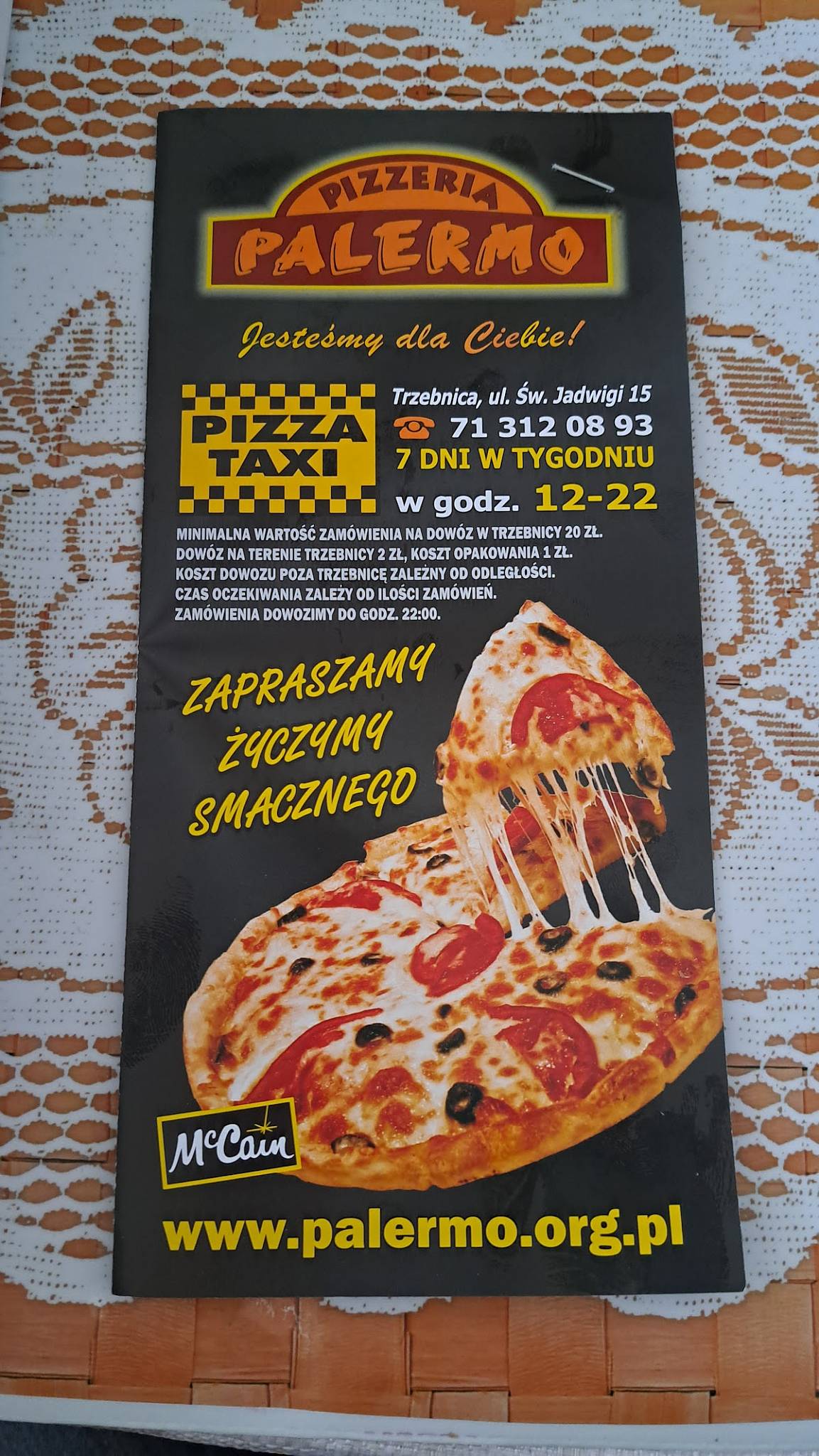 Menu at Palermo pizzeria, Trzebnica, Gimnazjum nr 1 Imienia księcia ...