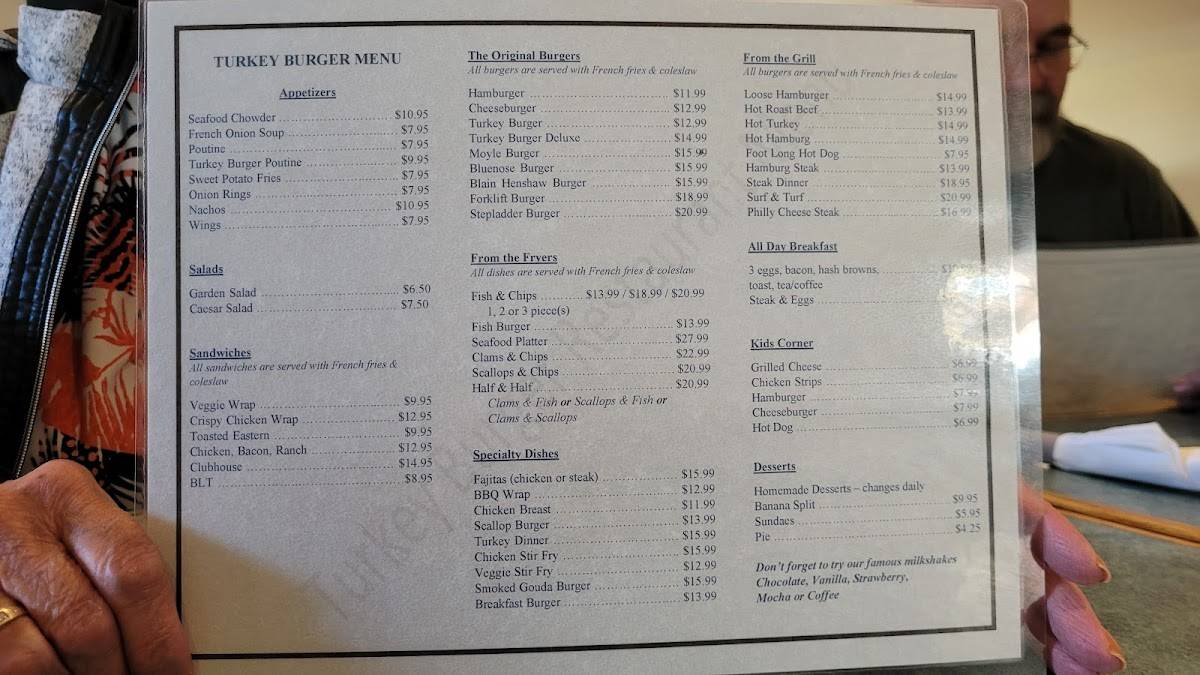 Menu at Turkey Burger restaurant, Bridgewater