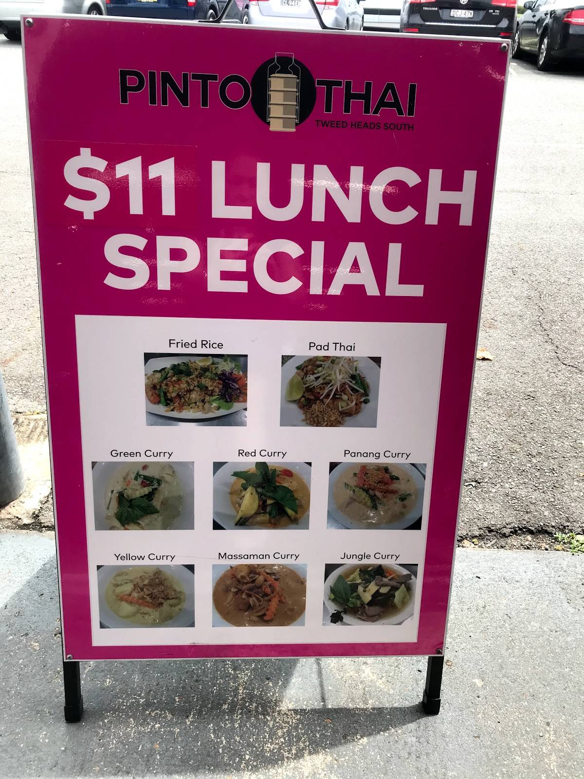 Menu at Pinto Thai restaurant, Tweed Heads South