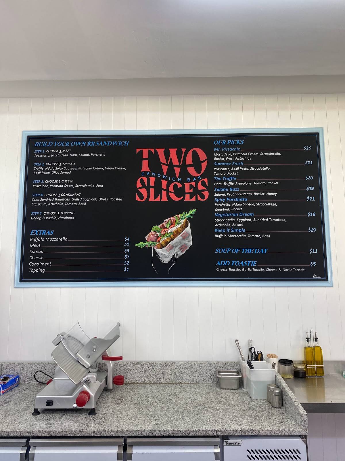 Menu at Two Slices Sandwich Bar, Scarborough