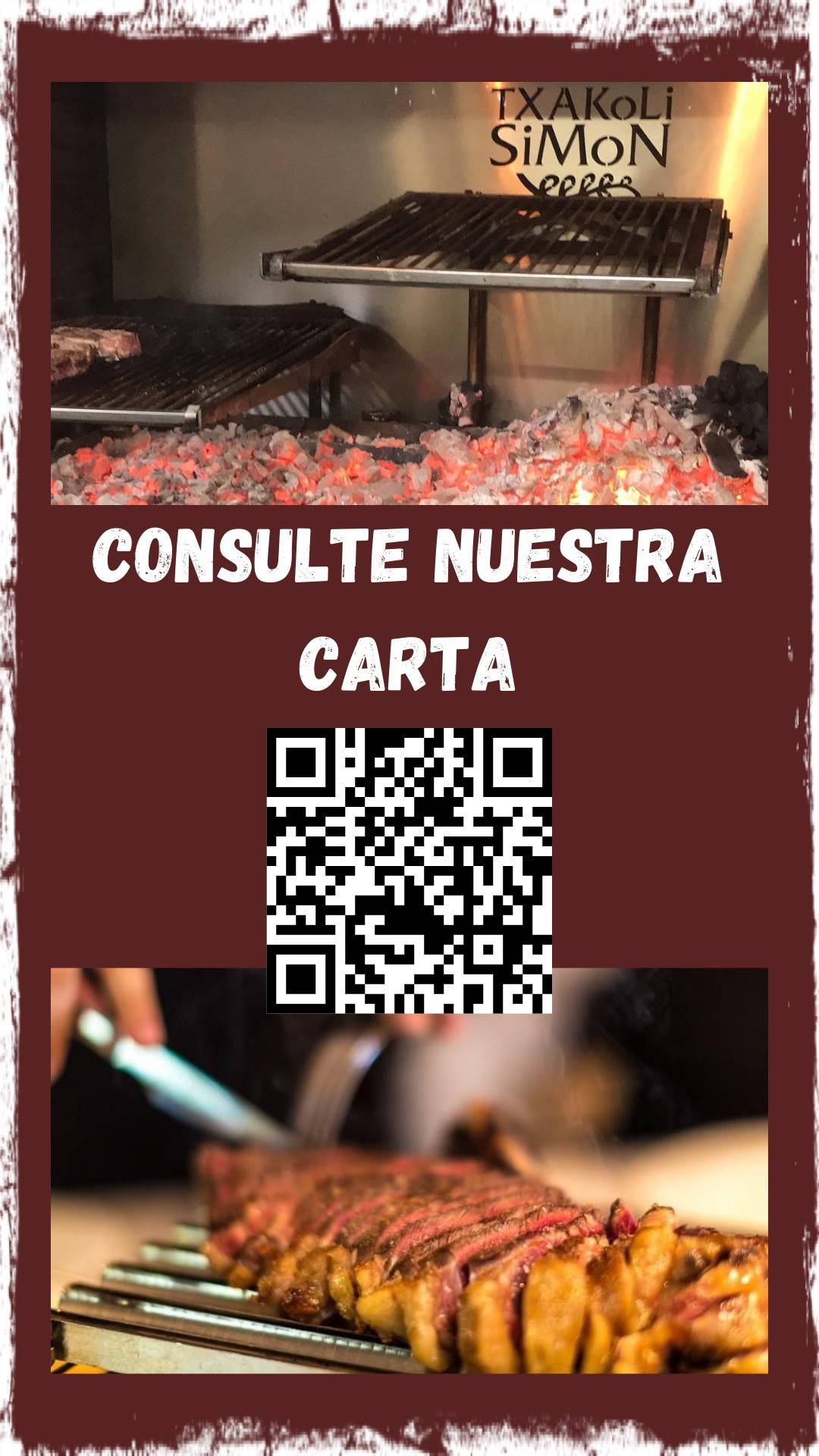 Carta de parrilla Txakoli Simón, Bilbao, Camino San Roque 89