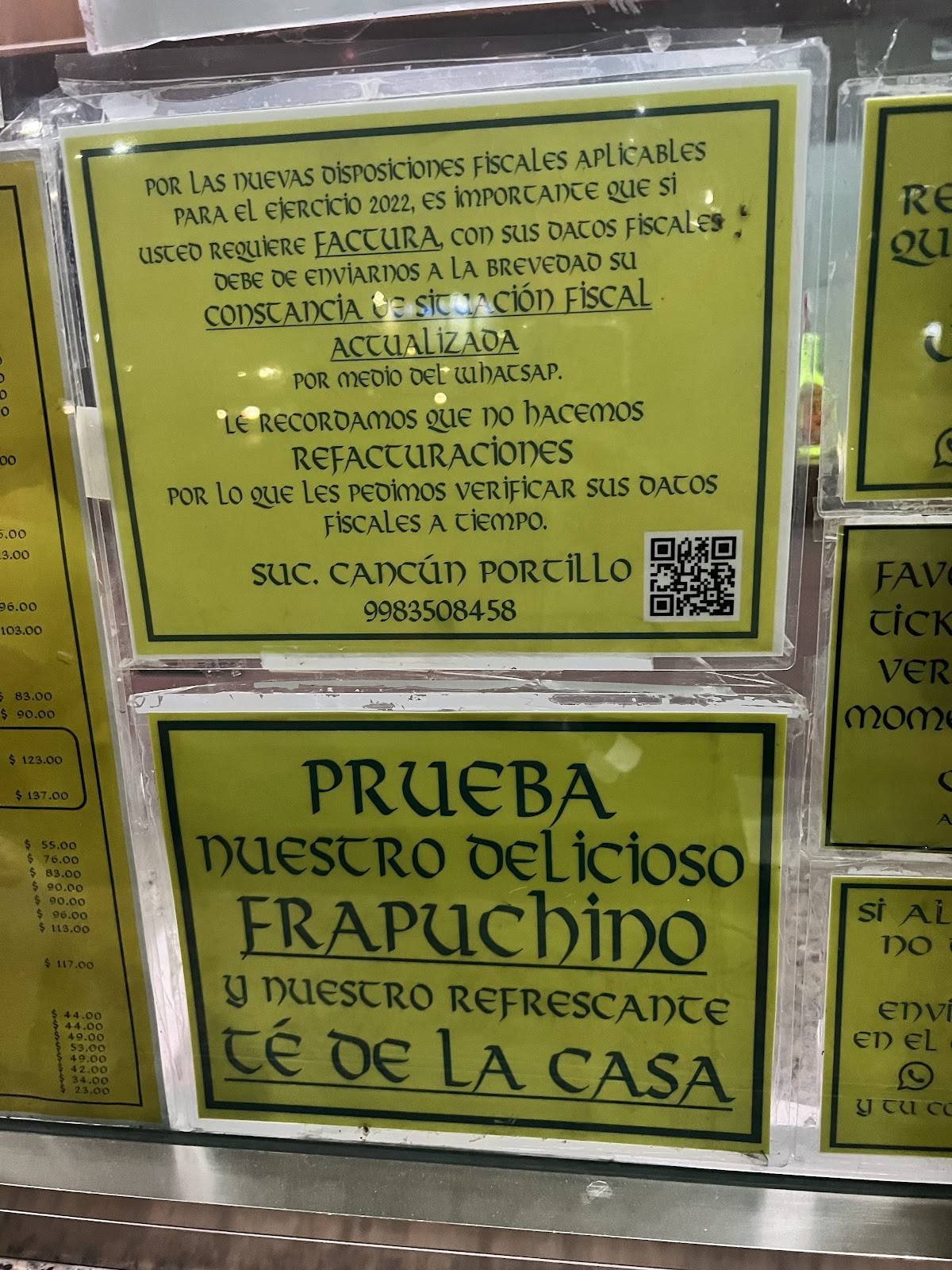 Carta del restaurante Ty-Coz Express, Cancún, Av. Andrés Quintana Roo SM 98