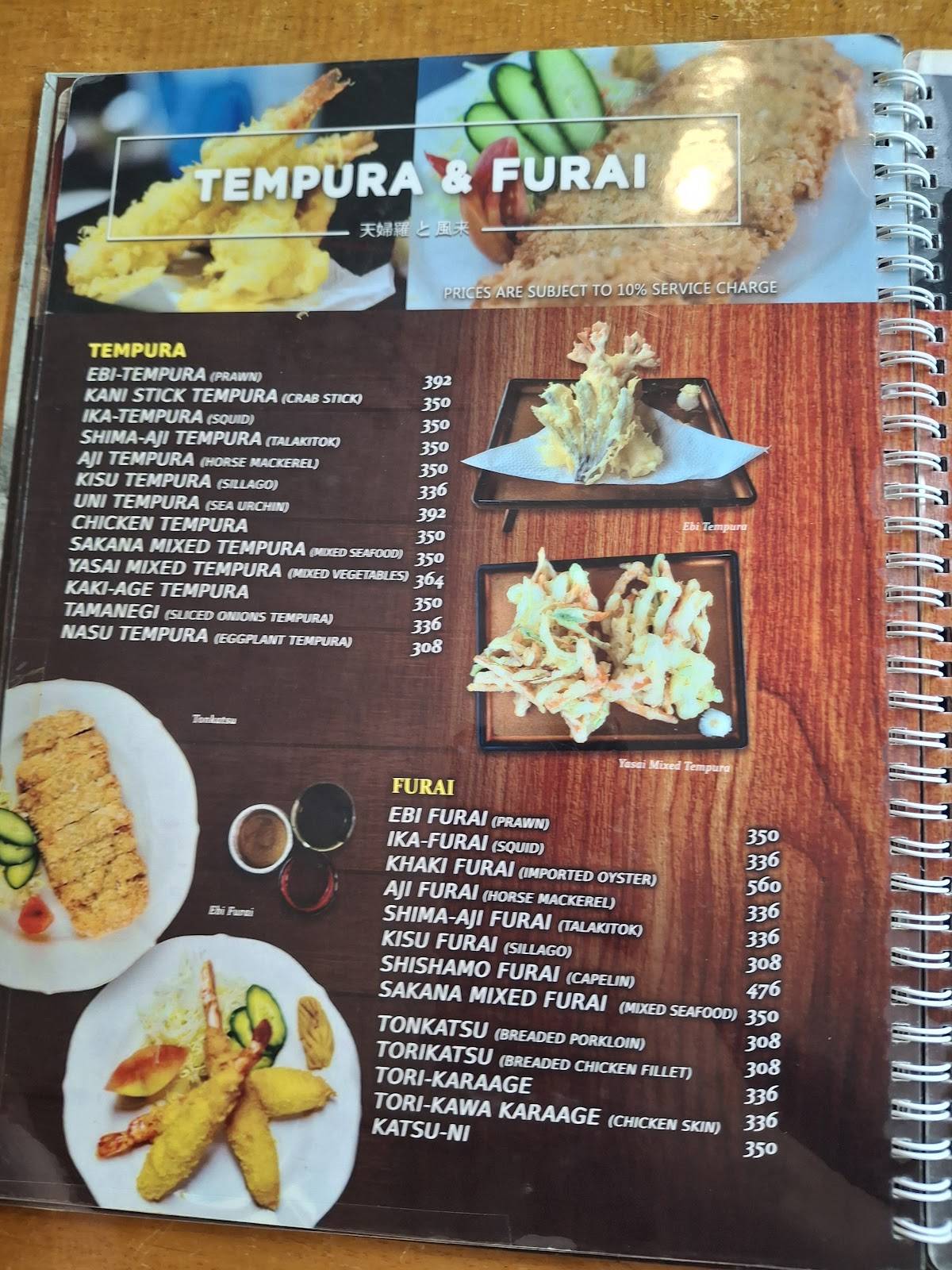 Menu at Umenoya restaurant, Biñan, 834J+MRJ