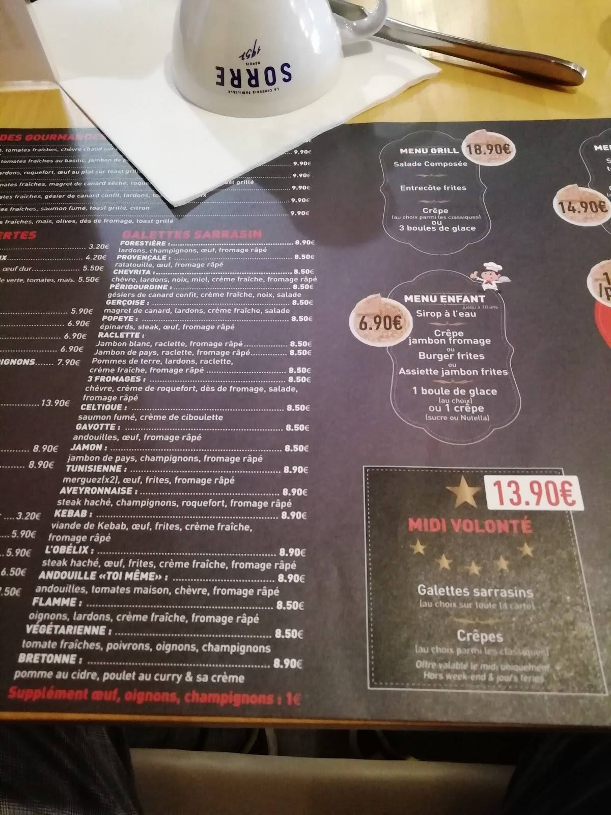 Menu au Un Air de Bretagne, Crêperie artisanale Rivesaltes restaurant ...