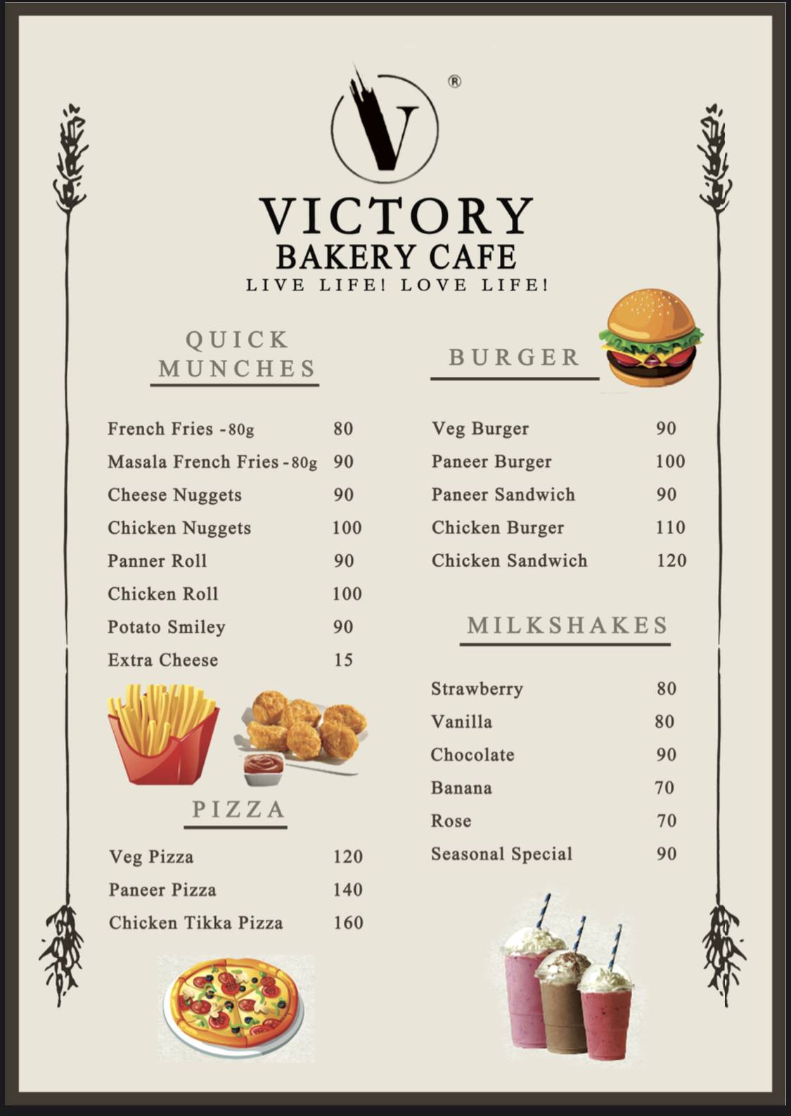 Menu at VICTORY BAKERY CAFE, Arcot