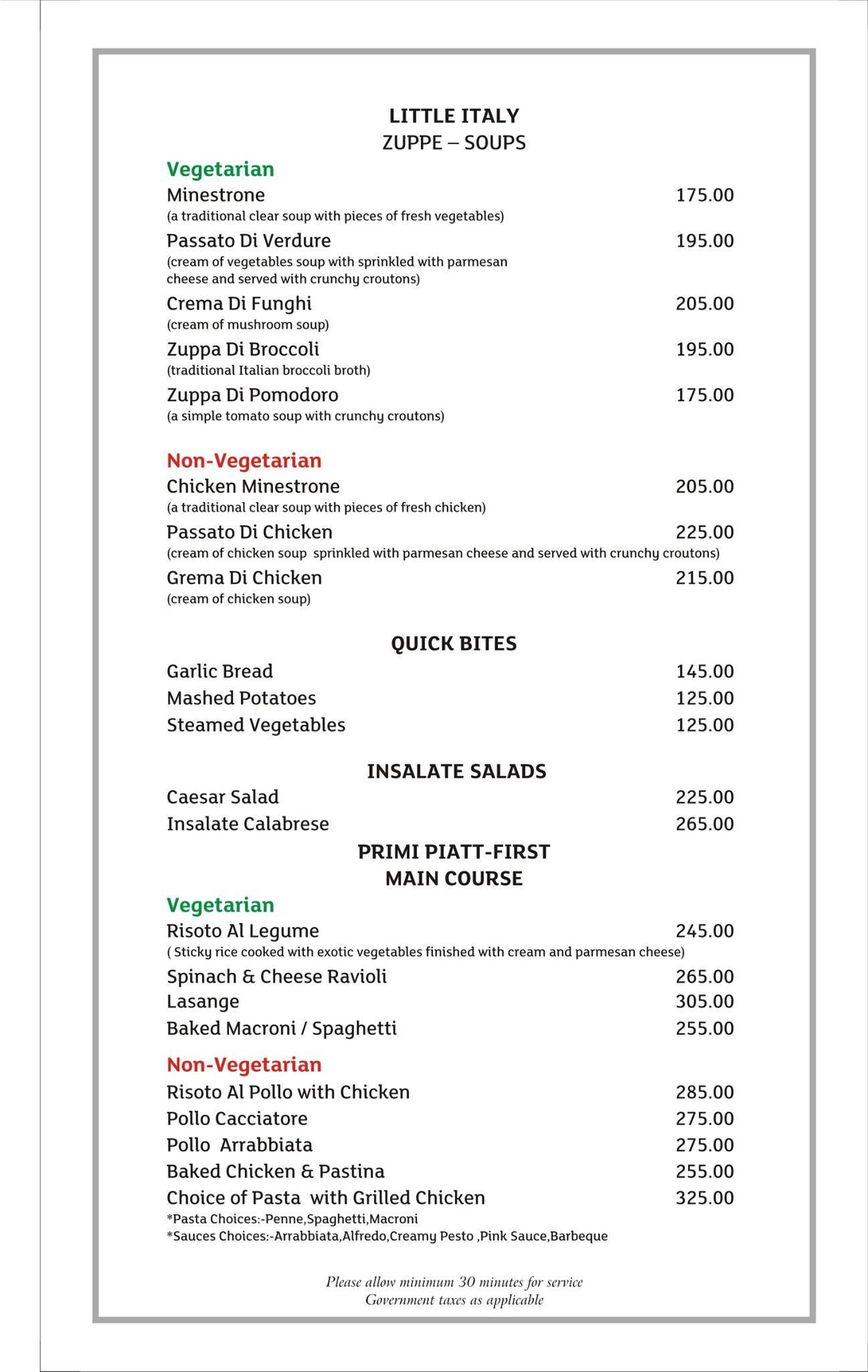 Menu at Vantage By BAANSI, Udaipur