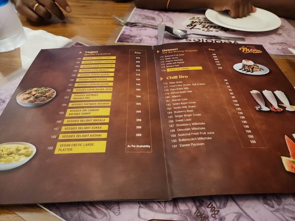 Menu at Veggies Express, Tiruchirappalli