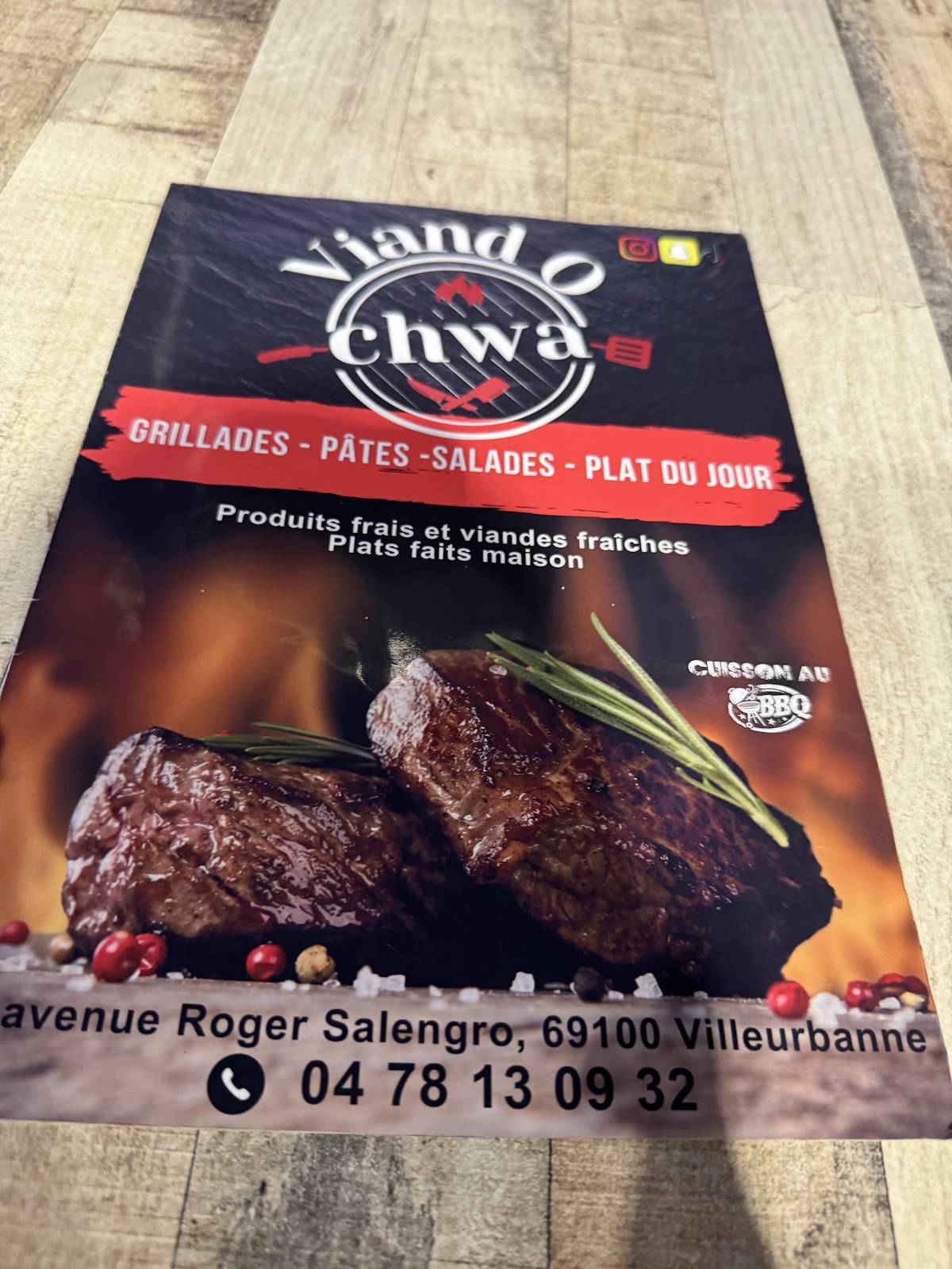 Menu au Viand Ô Chwa restaurant, Villeurbanne