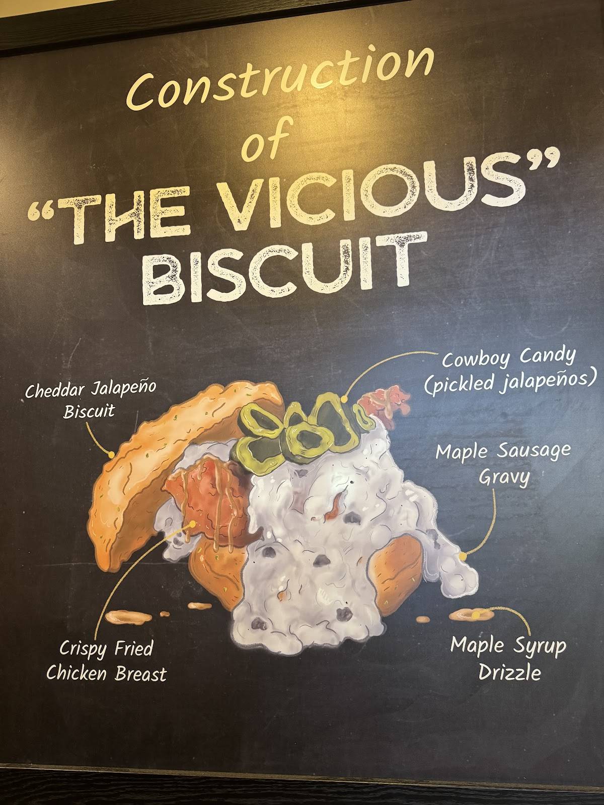 Menu at Vicious Biscuit restaurant, Boone