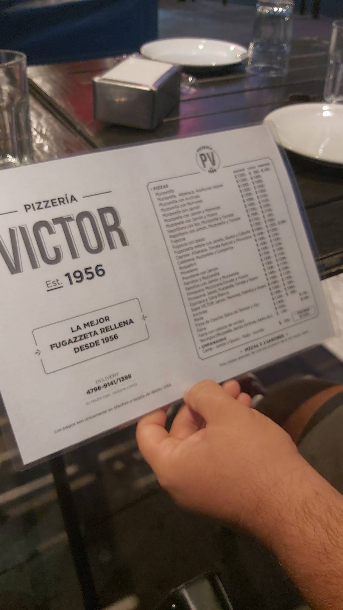 Carta de Pizzería VÍCTOR, Florida