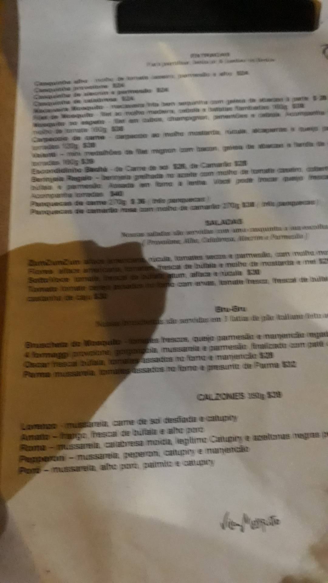 Menu em Vila Mosquito restaurante, Fortaleza