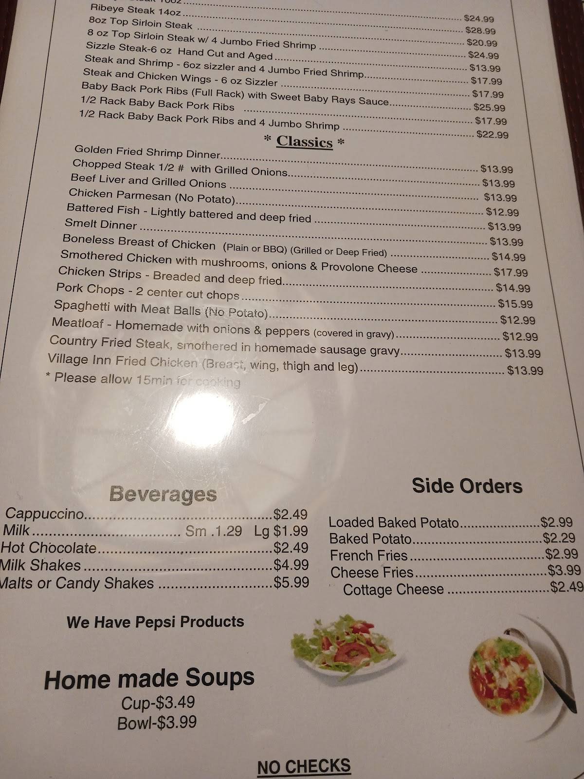Menu at Village Inn Restaurant, Allegan