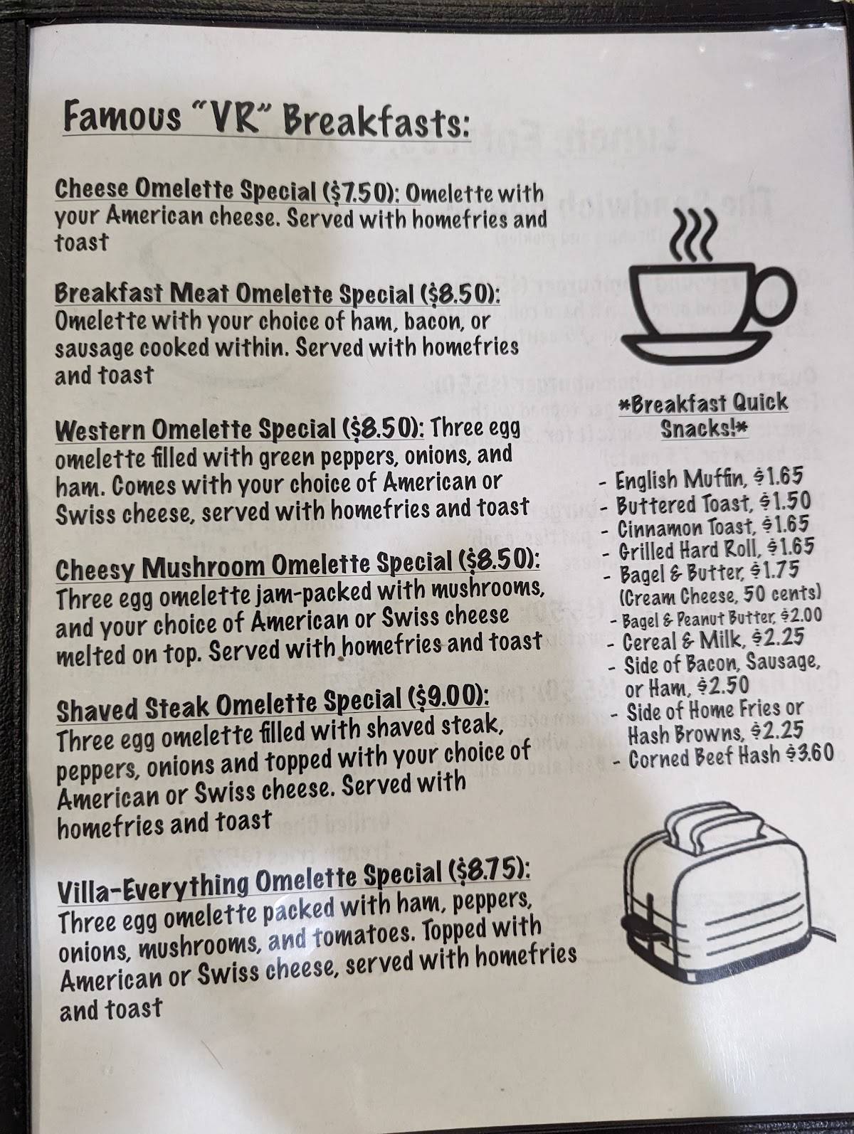 Menu at Village Restaurant, Avon