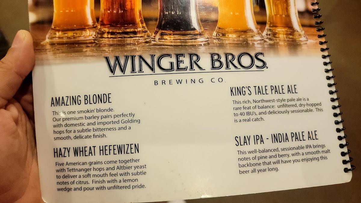 Menu at WINGERS Restaurant, Elko