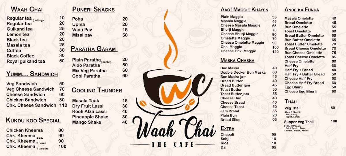 Menu at Waah CHAI, Pune, Shop No 14 Deccan Tower Neaxt To Time Square ...