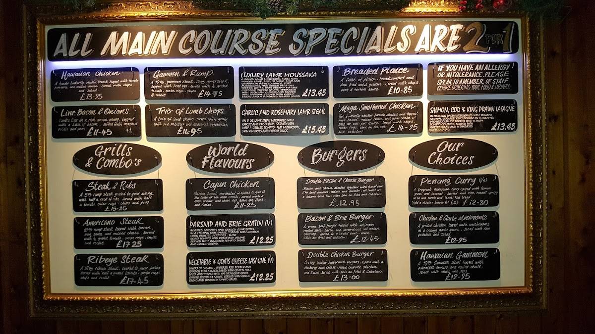 Menu at Wagtail pub & bar, Wincanton