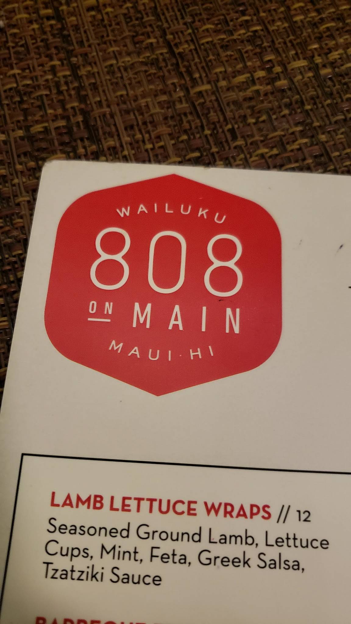 Menu at 808 old town pub & bar, Wailuku