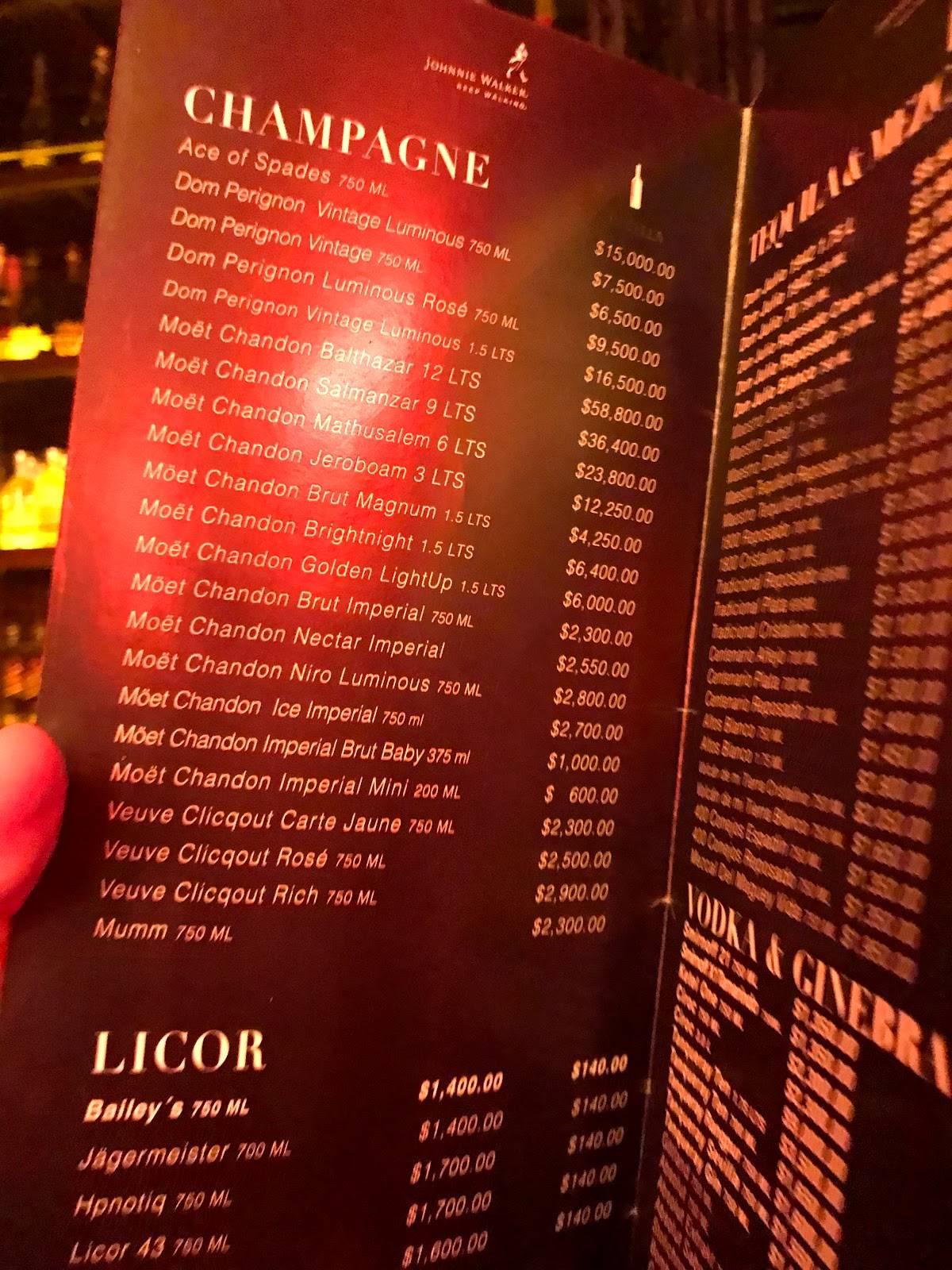 Carta del pub y bar Watson Mty, Monterrey