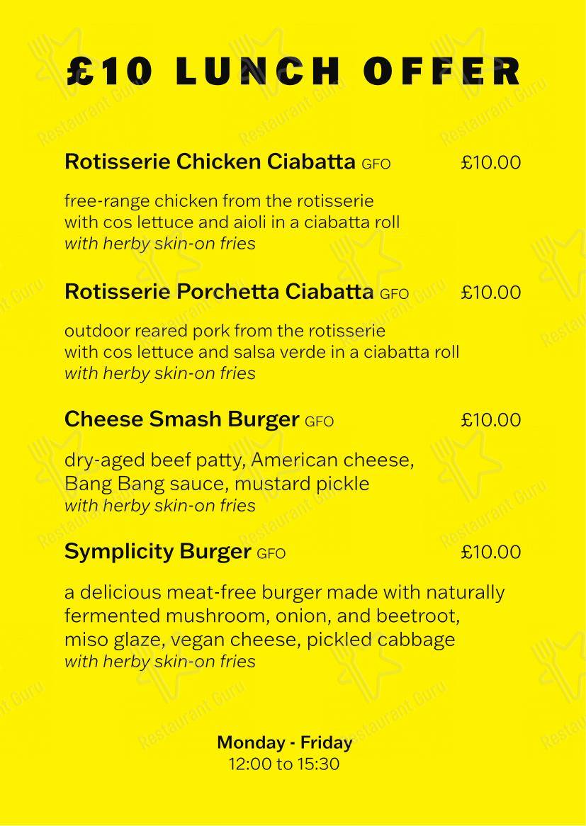 Menu at Watson's General Telegraph pub & bar, London