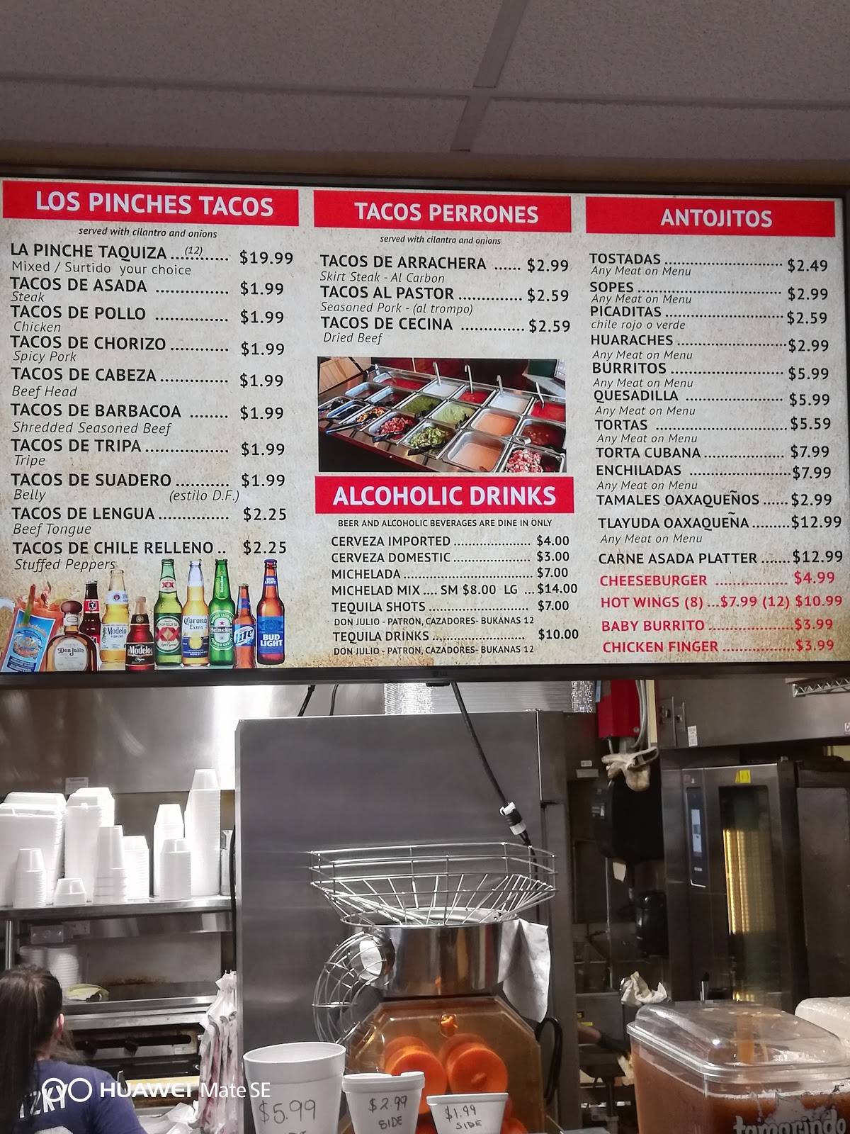 Menu at El Pechugon restaurant, Waukegan