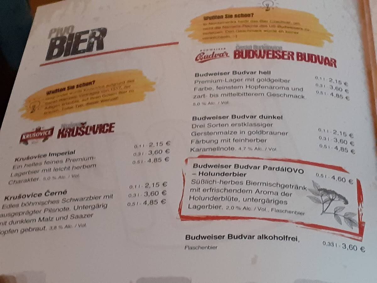 Speisekarte von Wenzel Leipzig restaurant, Leipzig