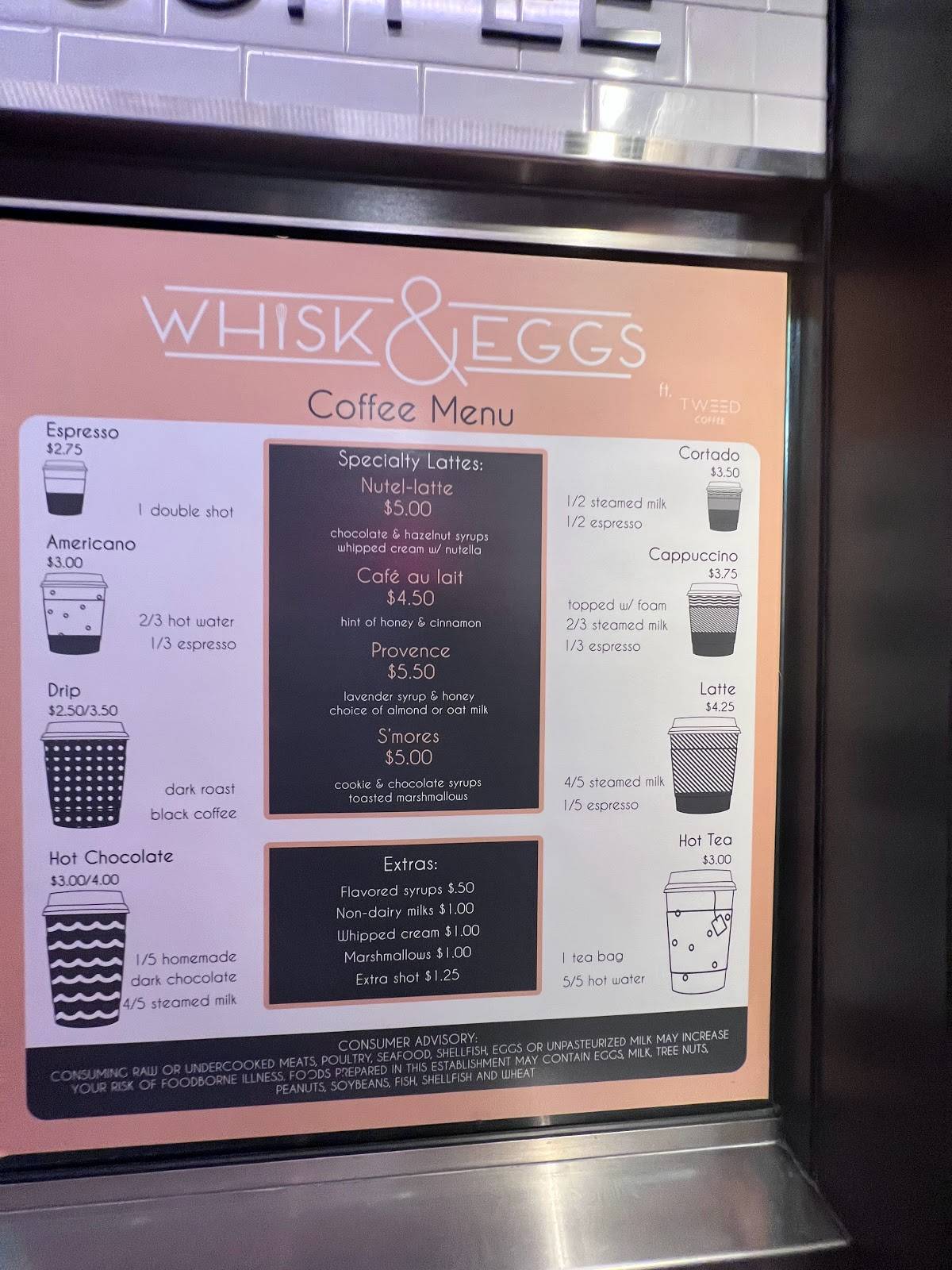 Menu at Whisk and Eggs restaurant, Plano