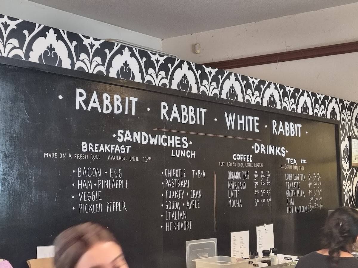 Menu at White Rabbit Bakery, Aurora