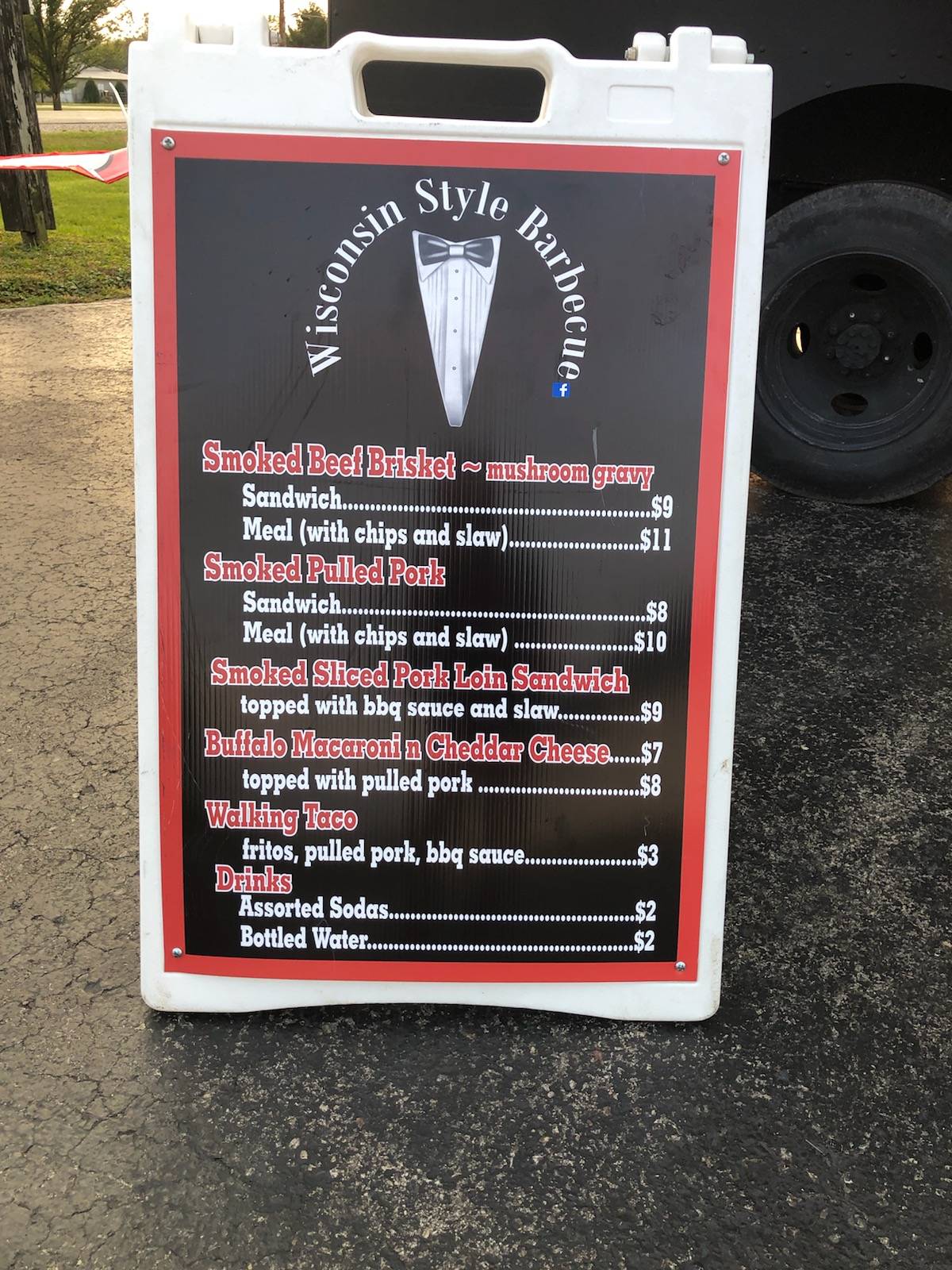 Menu at Wisconsin Style Barbecue, Trevor